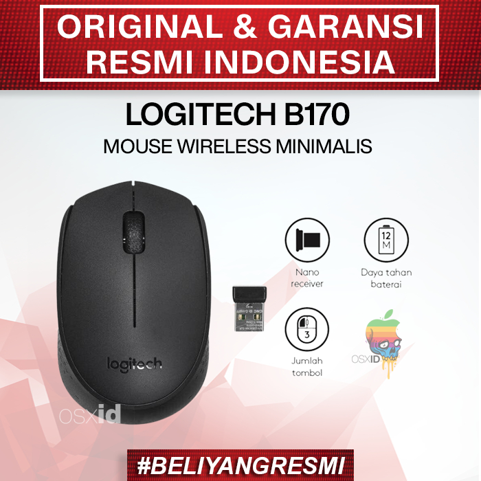 Jual Logitech B170 Mouse Wireless untuk Windows, Mac, Linux dan ...