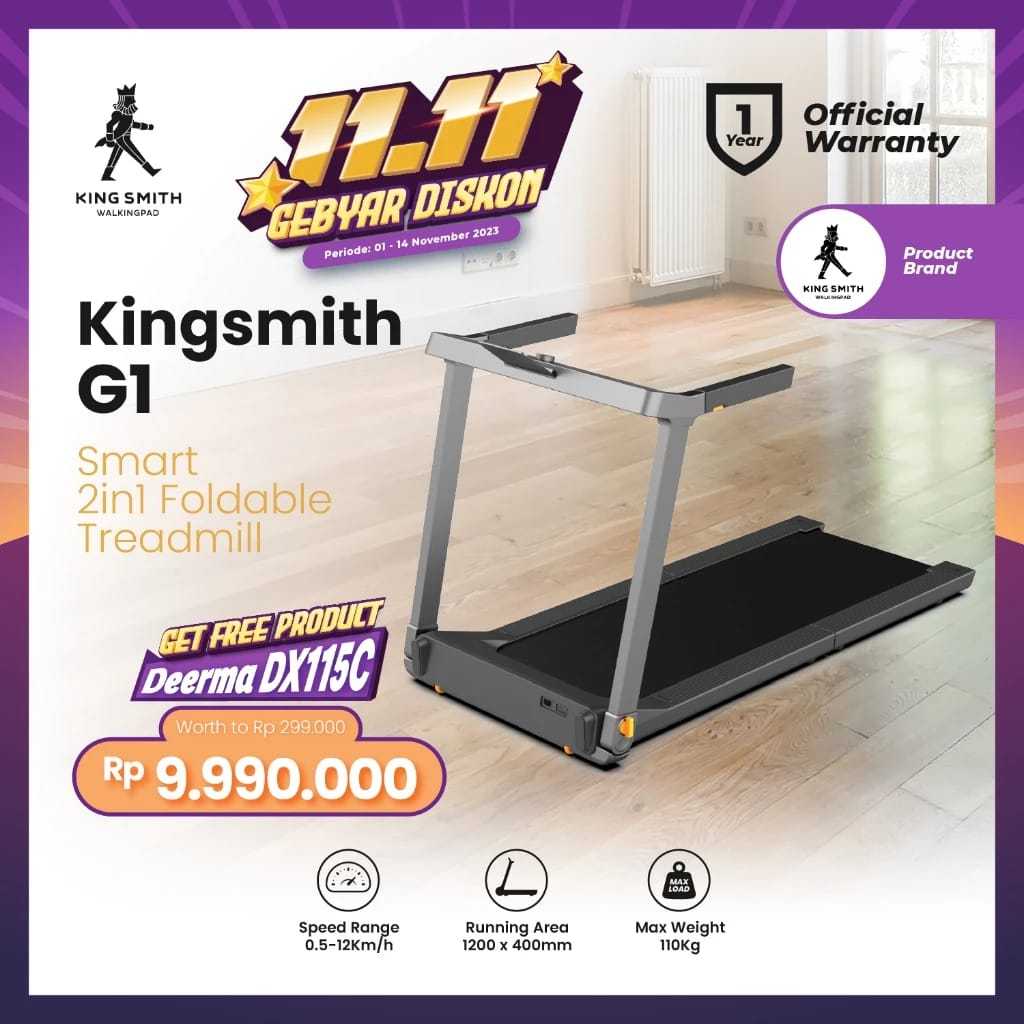 Jual Kingsmith Walkingpad G1 FOLDABLE 3IN1 FITNESS TREADMILL | Shopee Indonesia