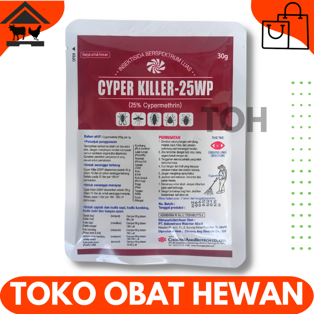 Jual CYPERKILLER 25 WP 30 GRAM ORIGINAL Obat Insektisida Pembasmi Kutu ...