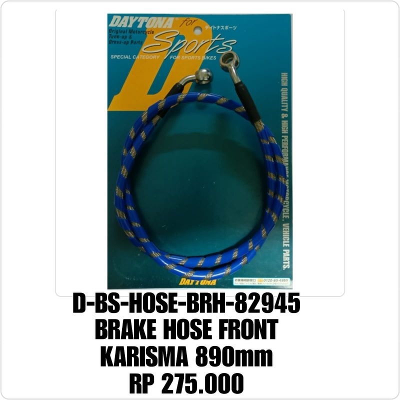 Jual SELANG SLANG REM DICS DPN DAYTONA HONDA KARISMA BLADE 890MM ...