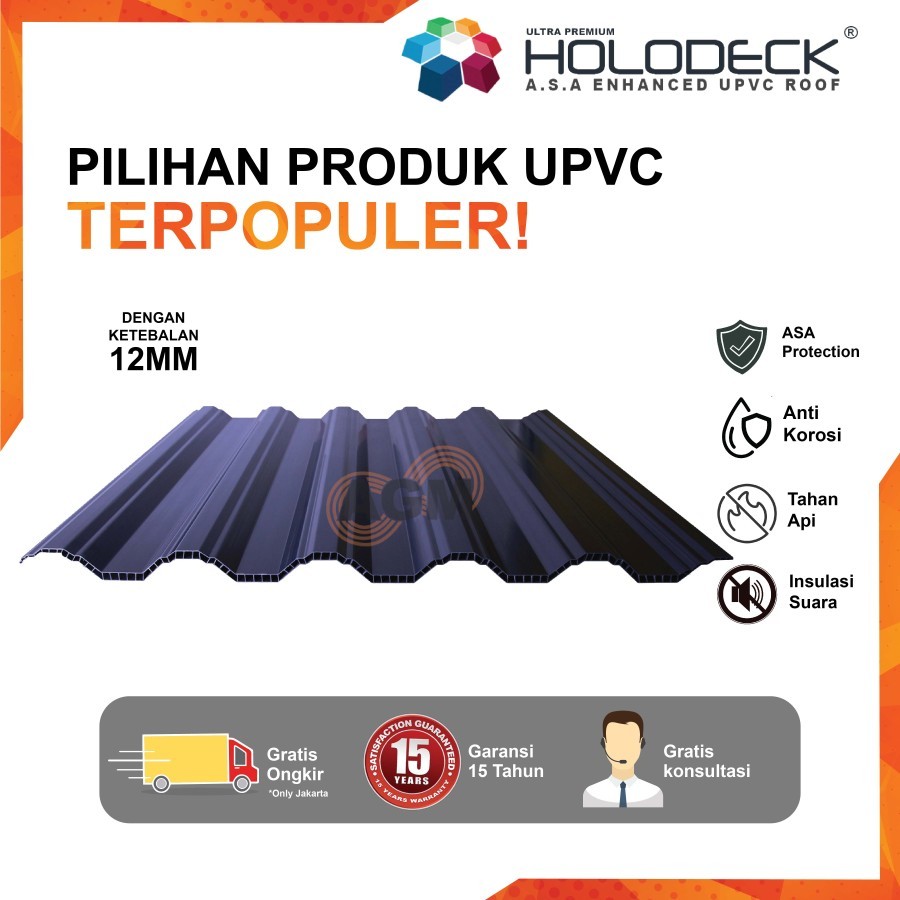 Jual SENG ATAP UPVC ASA HOLODECK | UPVC ROOF WARNA | Shopee Indonesia