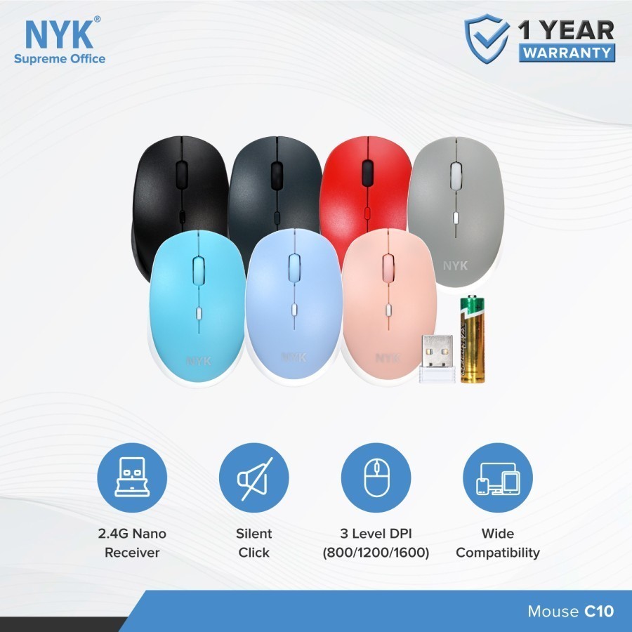 Jual Mouse Wireless NYK C10 2.4Ghz silent / NYK Supreme C10 Mouse ...