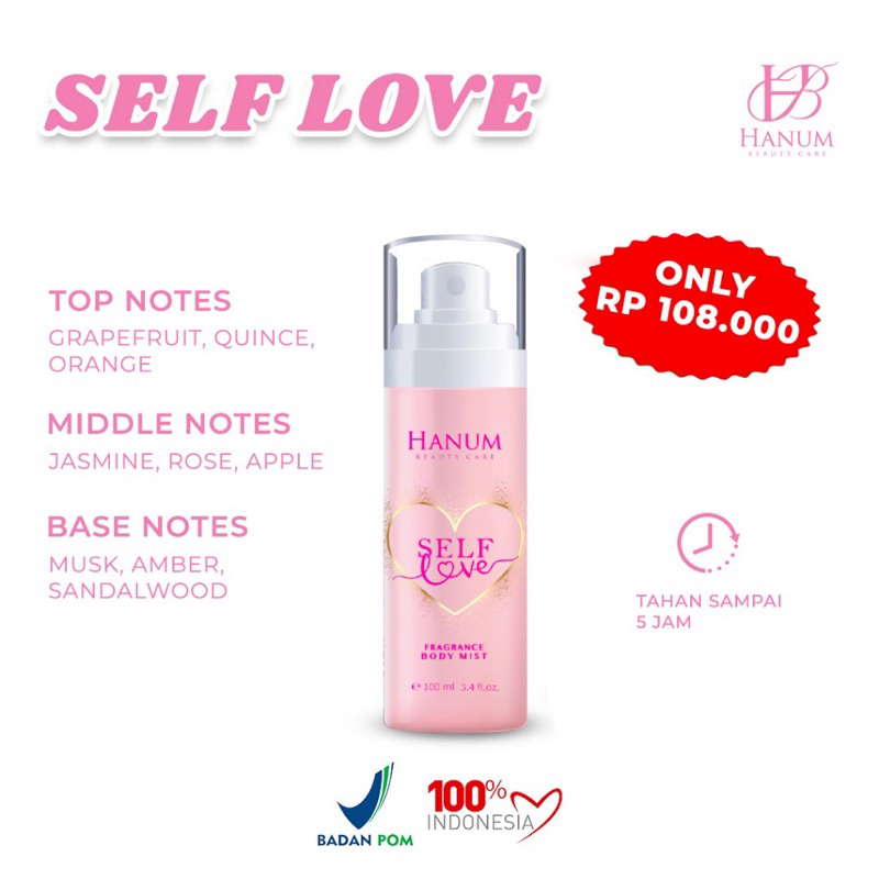 Jual SELF LOVE BODY MIST 100ML by Hanum Beauty Care | Shopee Indonesia