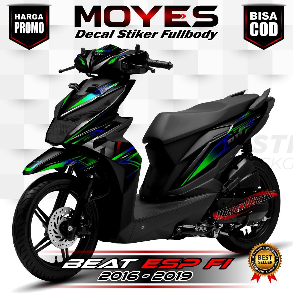 Jual Decal Stiker Variasi Fullbody Honda Beat F1 ESP 2016 2019 Design ...