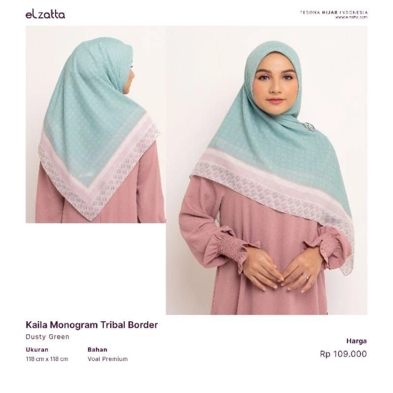 Jual Hijab elzatta kaila monogram tribal border | Shopee Indonesia