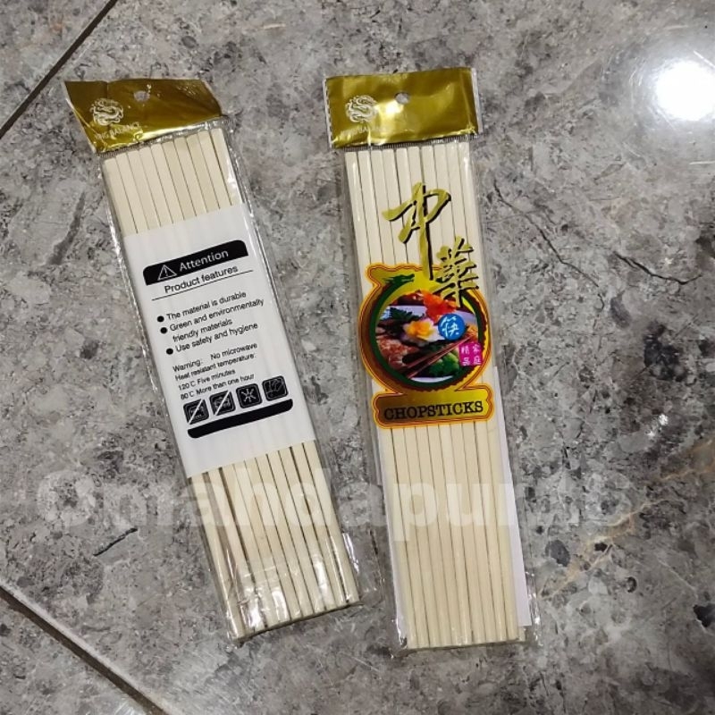 Jual Sumpit Gading Warna Putih tebal / Sumpit Melamin Isi 20pcs ...