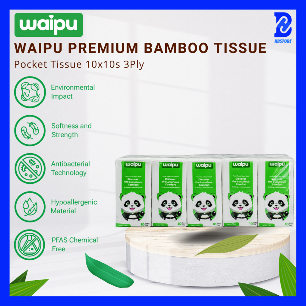 Jual Waipu Premium Bamboo Tissue / Tisu Bambu - Pocket 3ply 10s - 1 ...