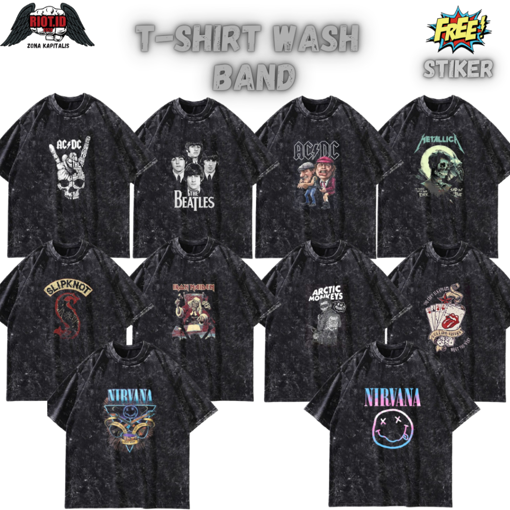 Jual (3.3) Oversize Unisex T Shrit Band Nirvana Metalica ACDC The ...