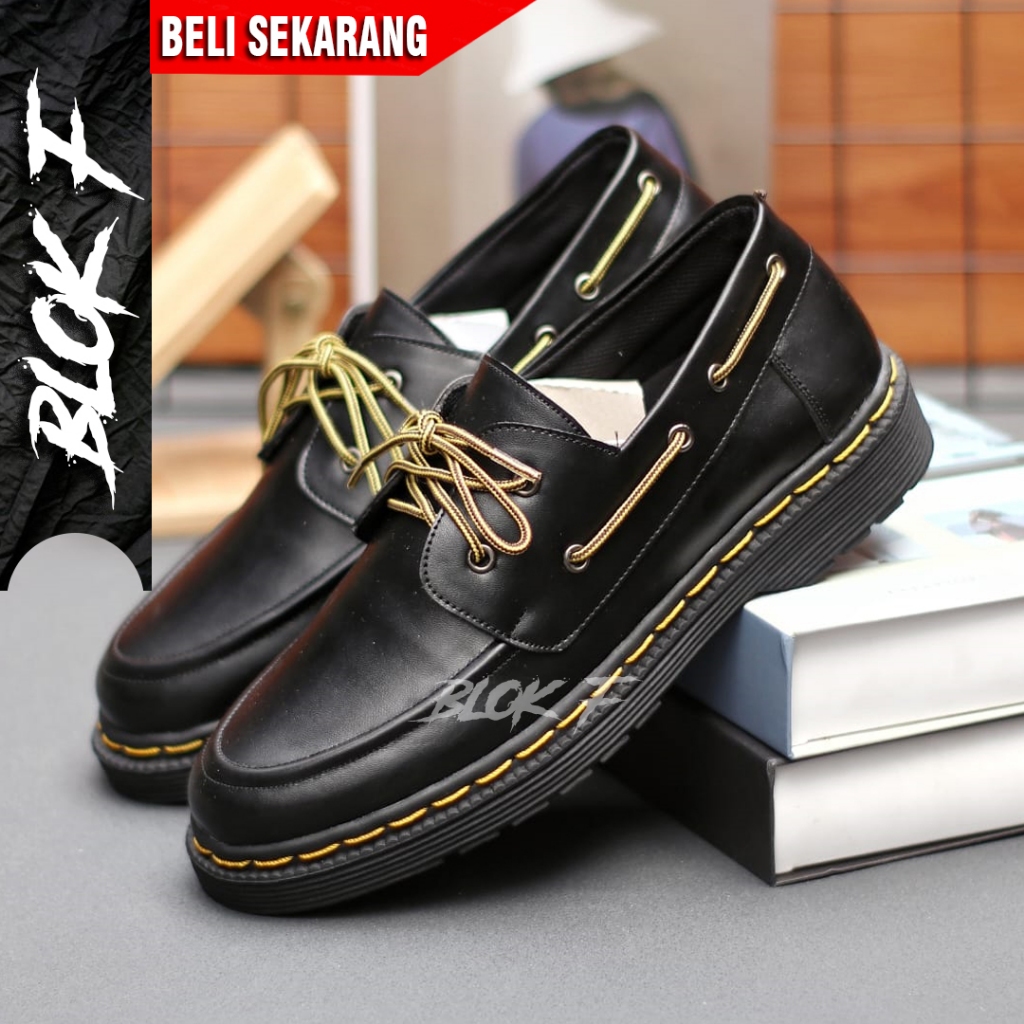 Jual Jims Hitam Sepatu Docmart Pria Loafers Pantofel Formal Hitam ...