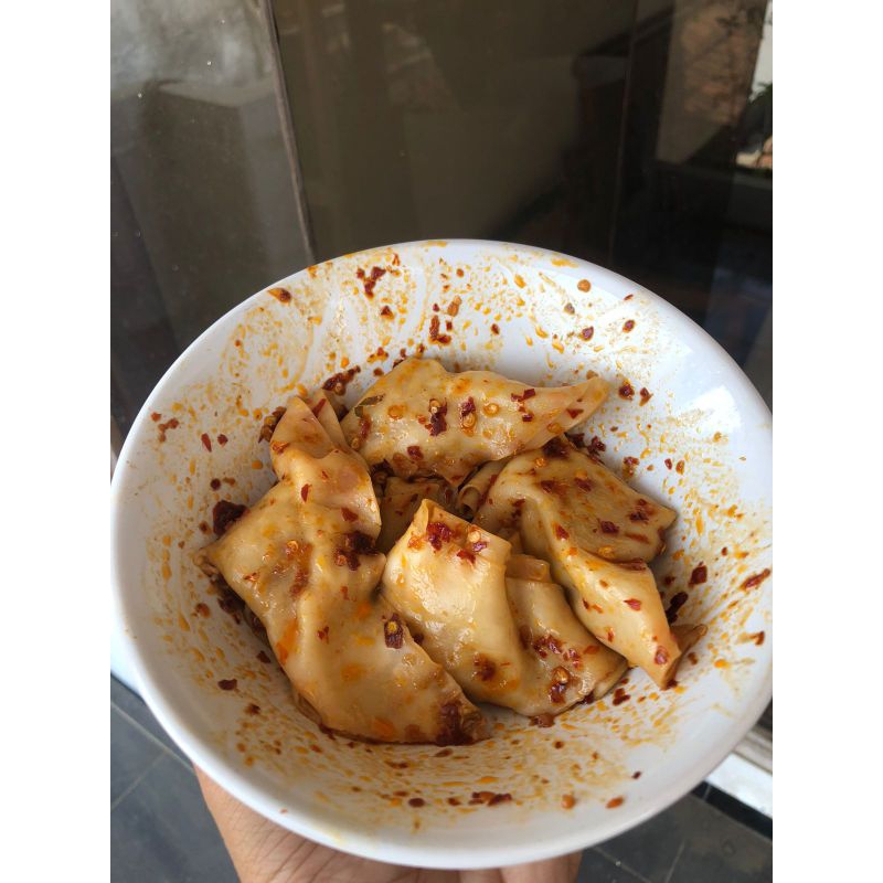 Jual WONTON BASAH ISI AYAM DENGAN CHILI OIL PRAKTIS TANPA PENGAWET ...