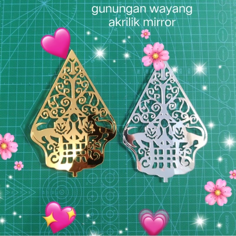Jual Gunungan Wayang Akrilik mirror gold sillver aksesories dekorasi ...
