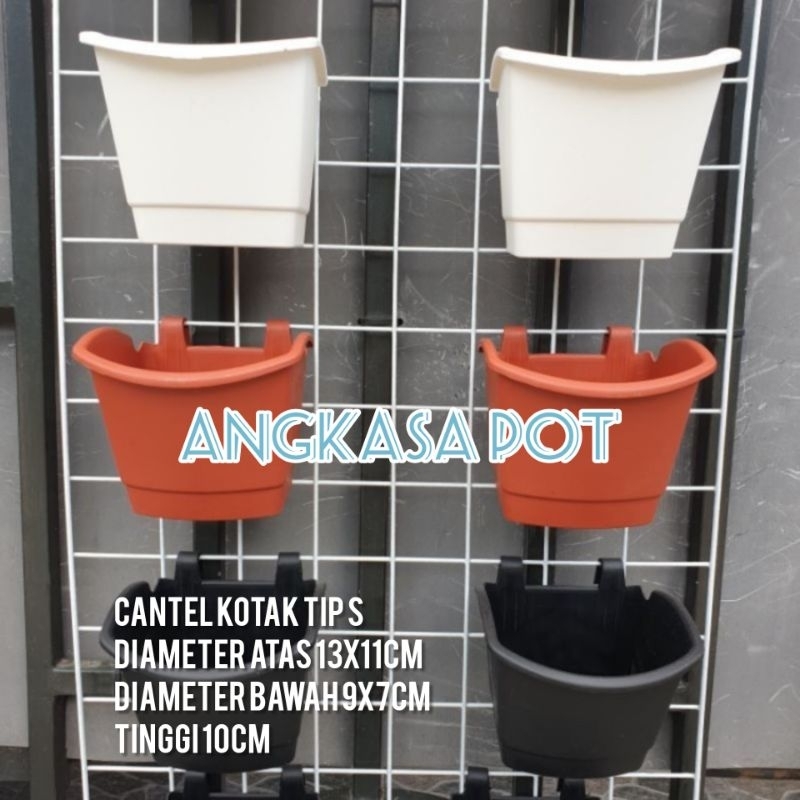 Jual POT CANTEL KOTAK TIP S Pot bunga Pot tempel Pot dinding cantol ram ...
