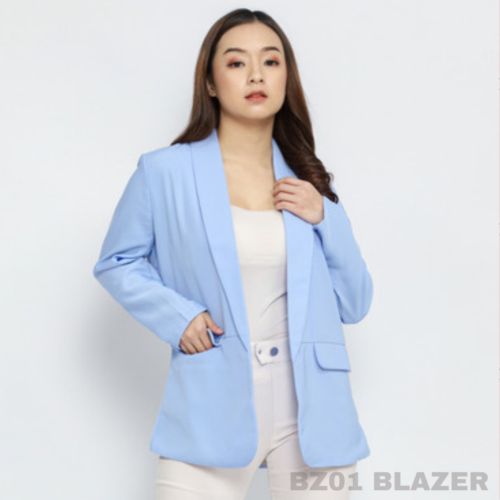 Jual OKA Blazer Kerah Lurus Jas Kerja Kantor Full Puring Blezer Lengan ...