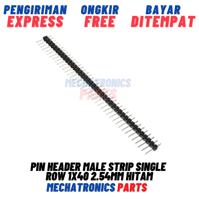 Jual PIN HEADER MALE STRIP SINGLE ROW 1X40 2 54MM BLACK HITAM | Shopee ...