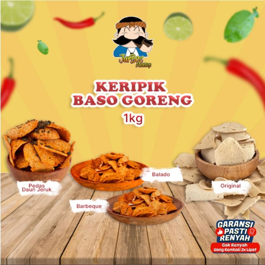 Jual Keripik Basreng 1 Kg Pedas Daun Jeruk Basah | Shopee Indonesia