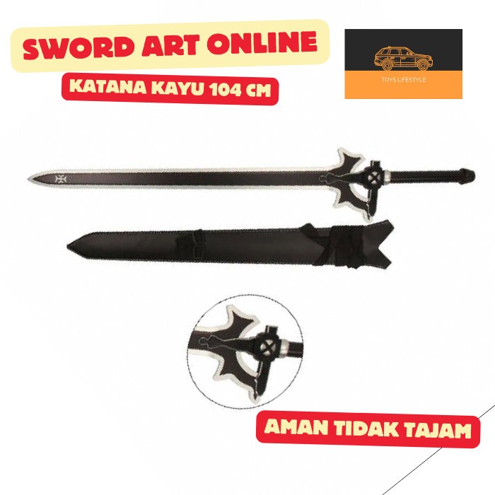 Jual Replika Pedang Bahan Kayu Samurai Katana Sword Art Online SAO 1 ...