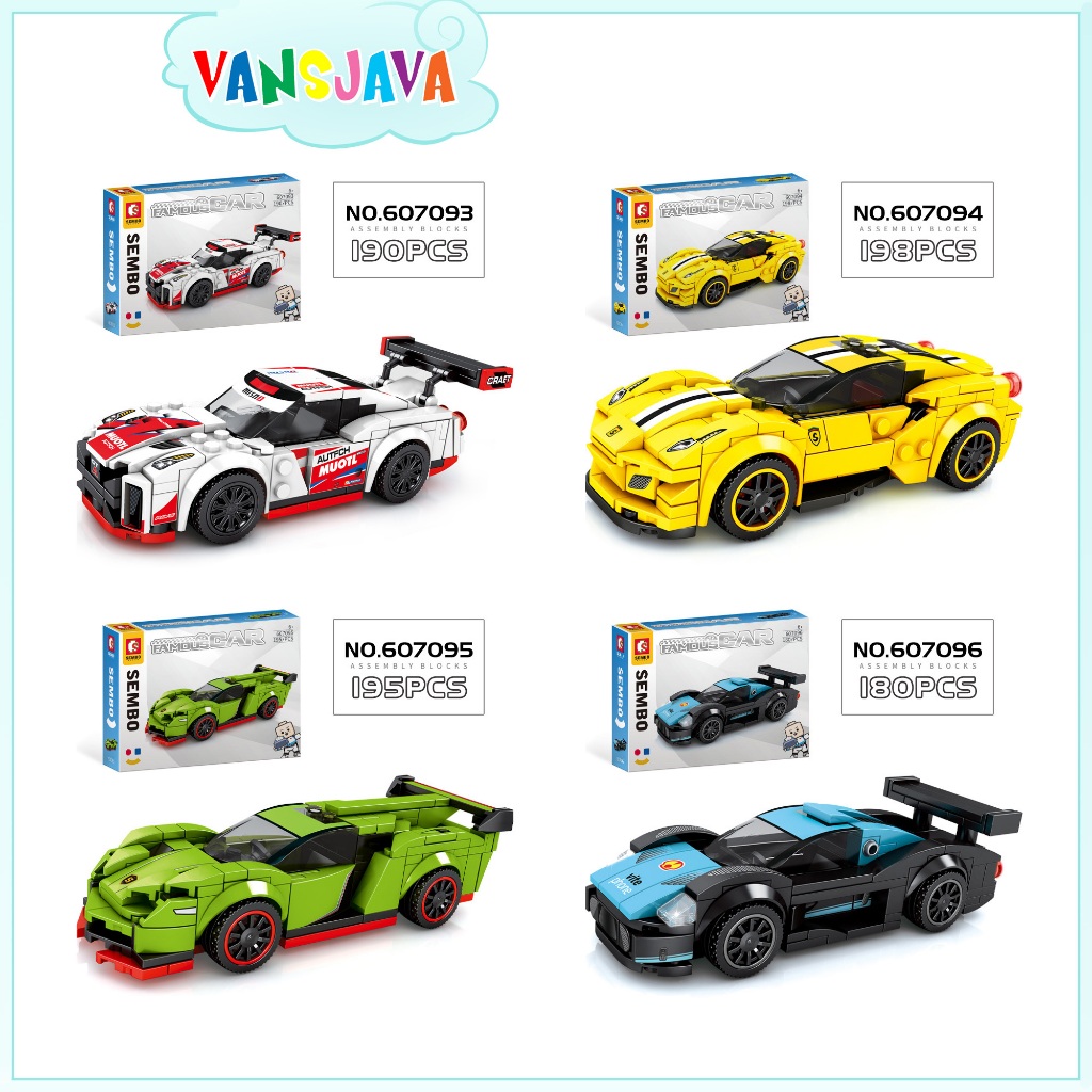 Jual VANSJAVA - SEMBO SPORT CAR / Block brick balok susun puzzle rakit ...