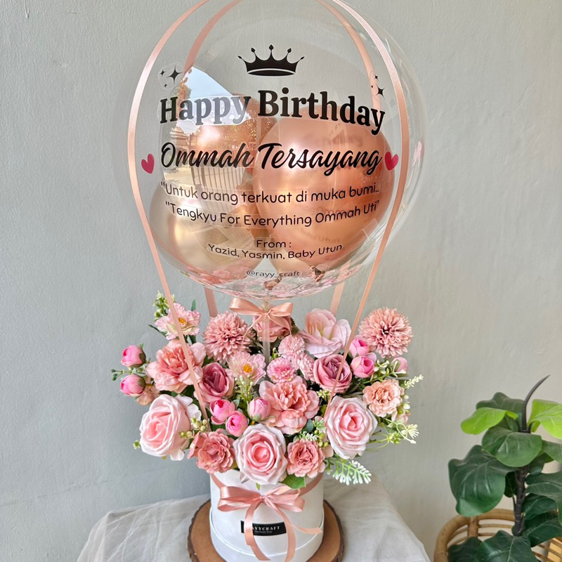 Jual BOX BALON PVC BUNGA ARTIFICIAL BUKET KADO OPENING | Shopee Indonesia