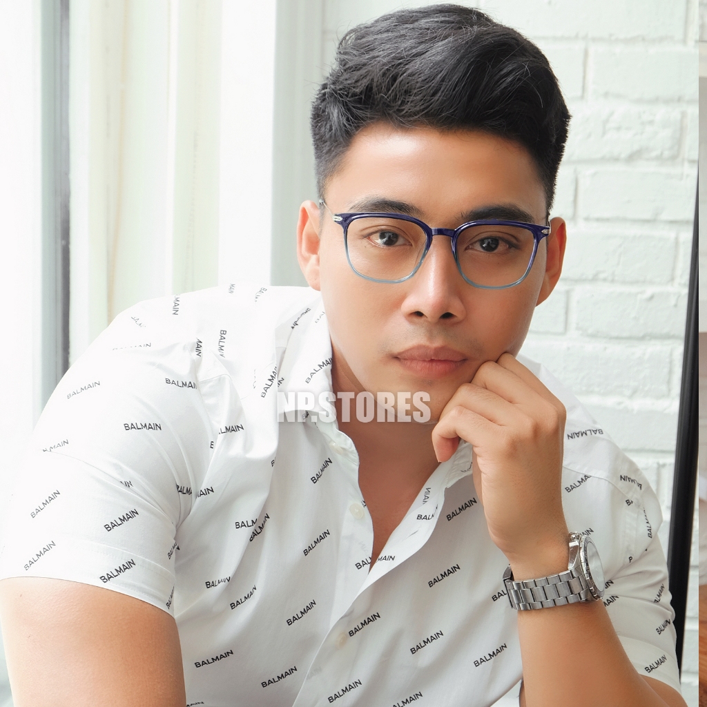 Jual Frame Kacamata Pria Wanita Warna Biru Gradasi Desain Unik Dan ...