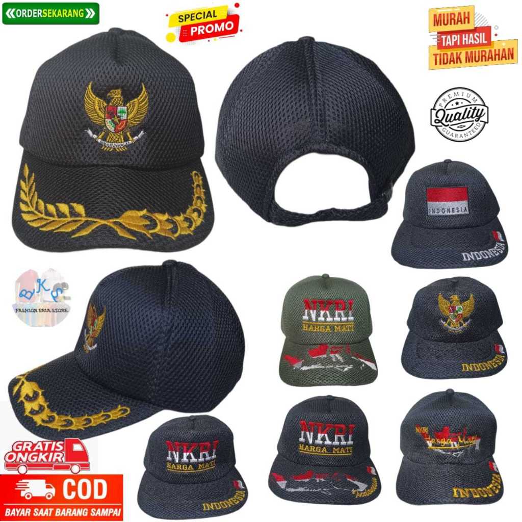 Jual TOPI LOGO GARUDA KAPAS,NKRI PETA,NKRI HARGA MATI,GARUDA INDONESIA ...