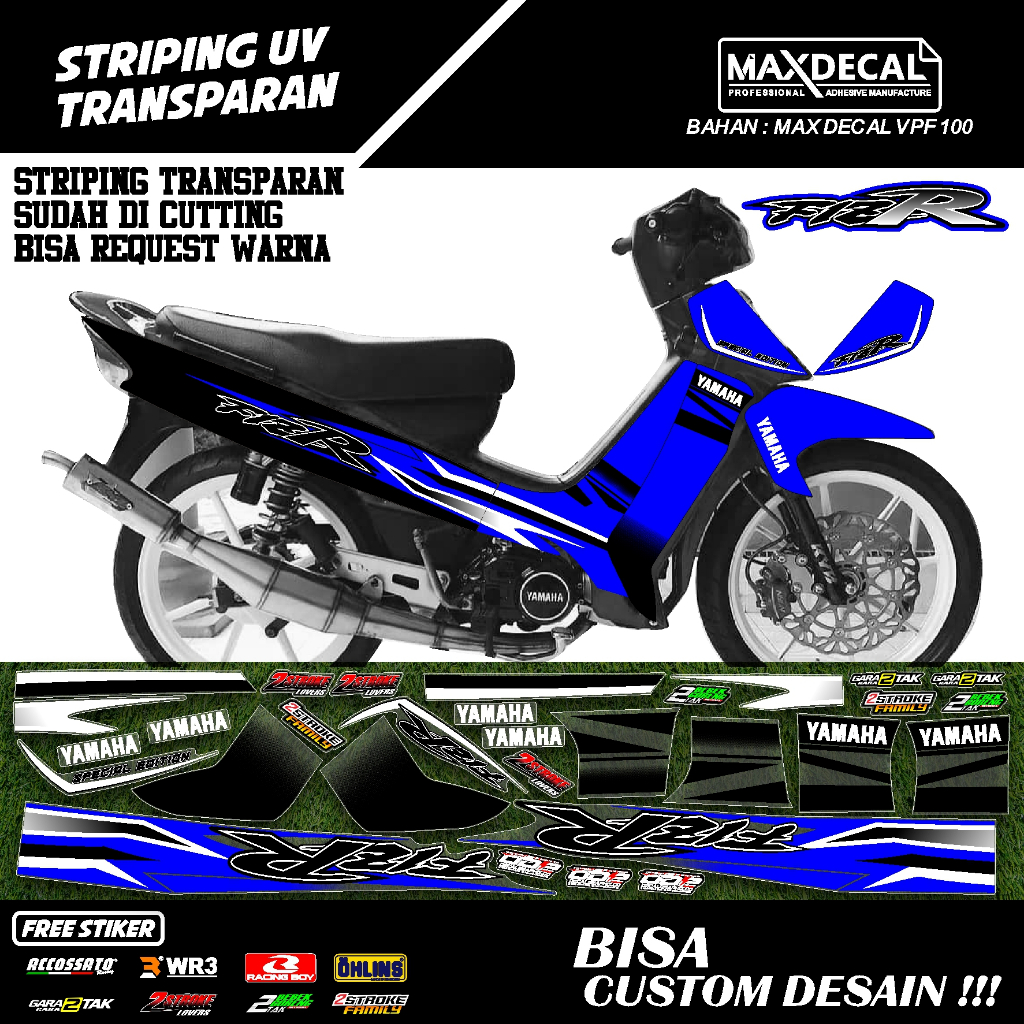 Jual striping fiz r transparan hologram putih sticker racing yamaha ...