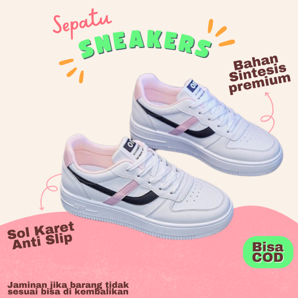 Jual Sepatu Wanita Kekinian Sneakers Wanita Cewek Korea Kekinian ...