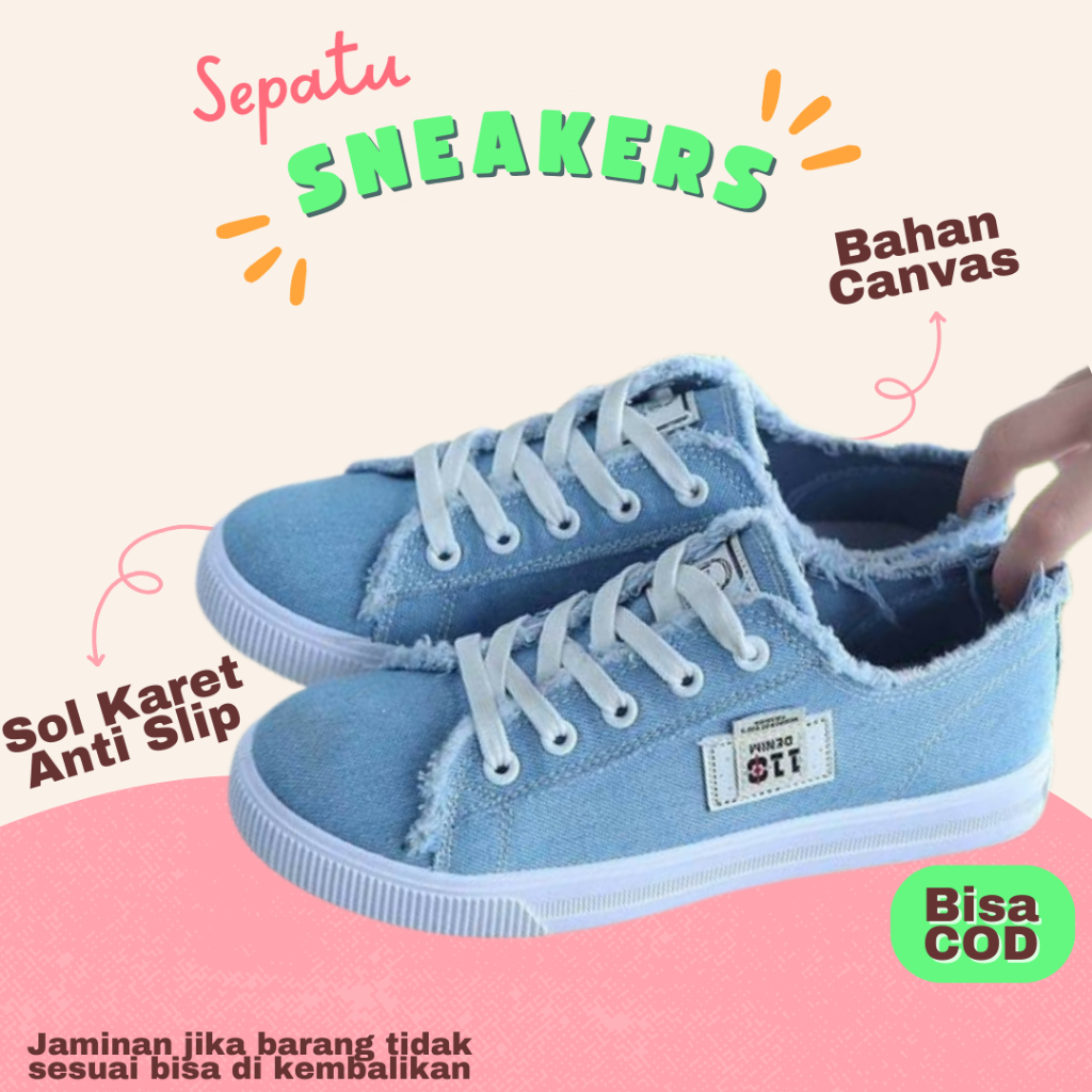 Jual Sepatu Sneakers Wanita Sepatu Kets Snekers Rumbai Cewek Perempuan ...