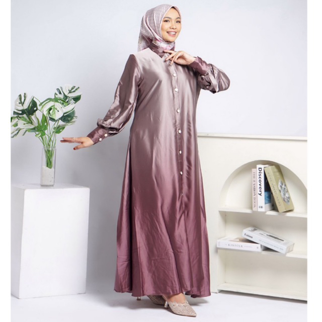 Jual Seraya Aurora Dress Rekomendasi Gamis Gradasi Material Silky Sutra ...