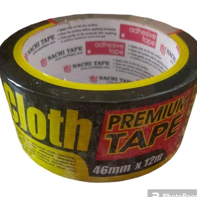 Jual Cloth Tape Nachi 46mm x 12 M / Lakban Kain Hitam nachi 2inch ...