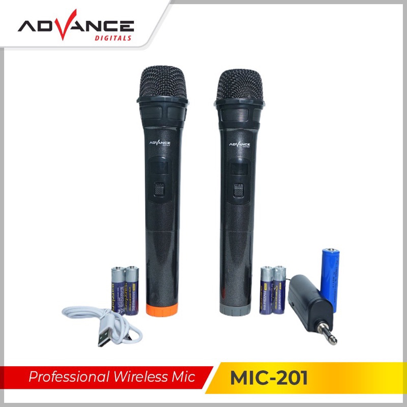 Jual Mic wireless Advance 201. isi 2 microphone + receiver | Shopee ...