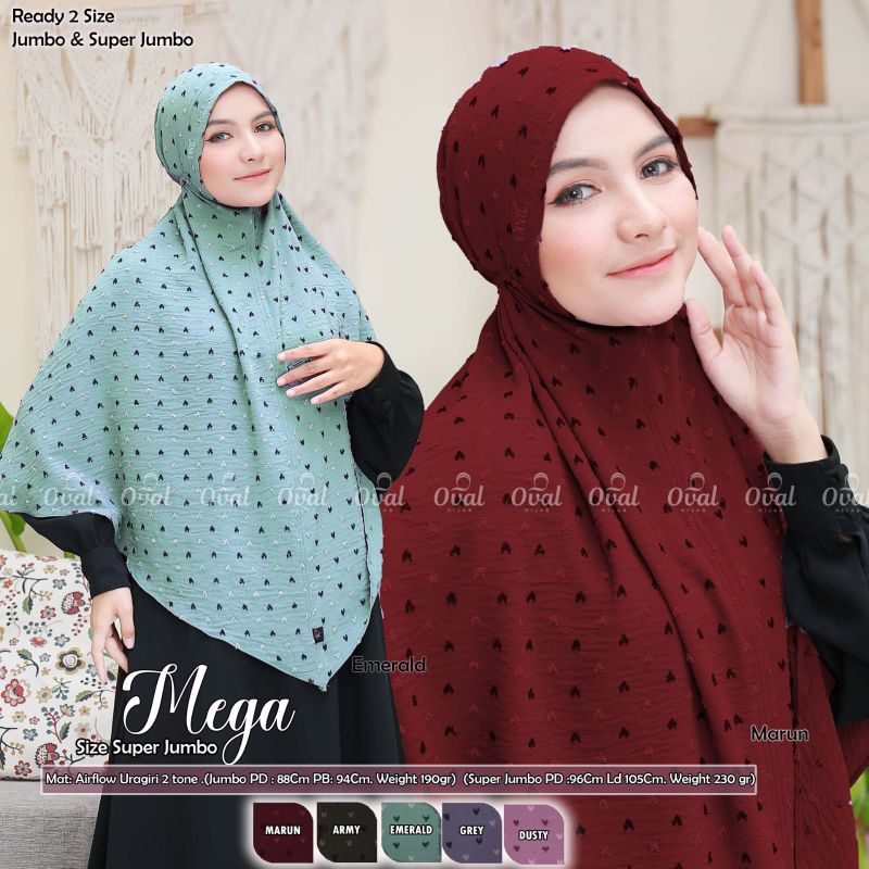 Jual Mega Daily hijab Jumbo By oval Hijab Airflow Uragiri HICLO DEFEND ...