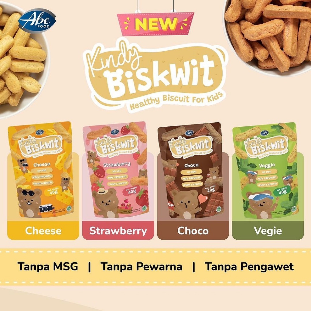 Jual Abe Food Kindy Biskwit/ Biskuit Sehat/ Snack Anak/ Home made ...