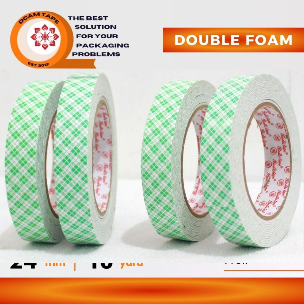 Jual Double Tape Busa BODHI 24MM X 6YARD/ Isolasi Double Tape Foam | Shopee Indonesia