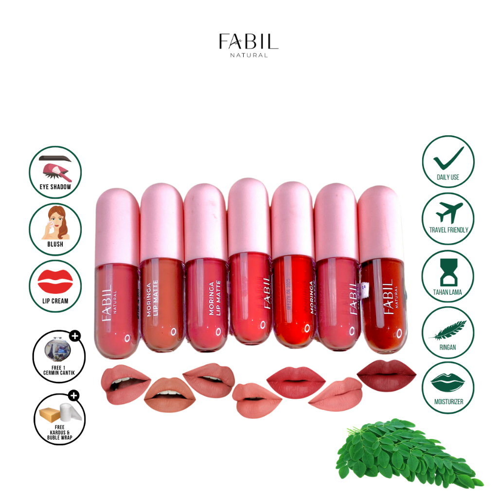 Jual Moringa Lip Matte Lipcream Lipstick Fabil Mempercantik bibir ...