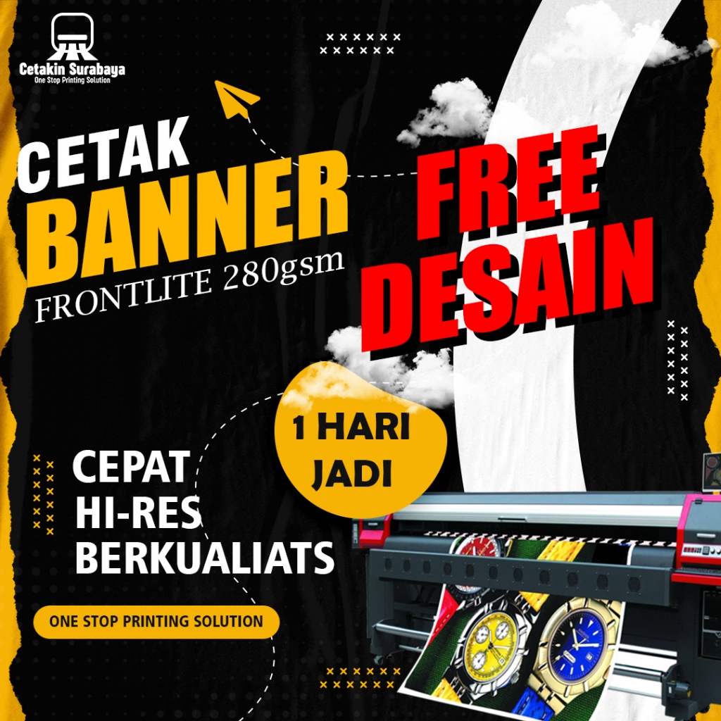 Jual Cetak Banner, Spanduk, Baliho, Free Desain Flexi 280 Gram Hi Res | Shopee Indonesia