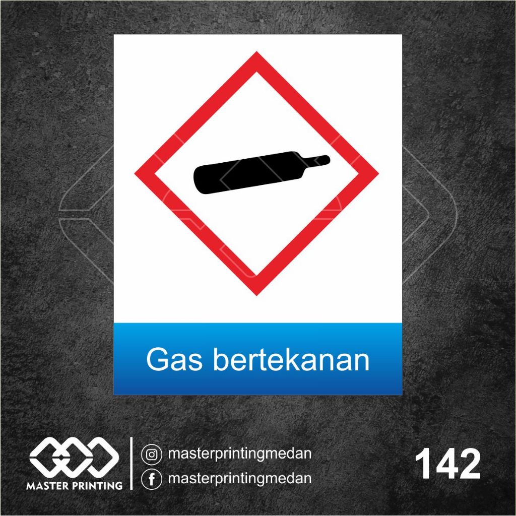 Jual 142 - Stiker Gas Bertekanan, Simbol Limbah B3, Sticker Vinyl ...