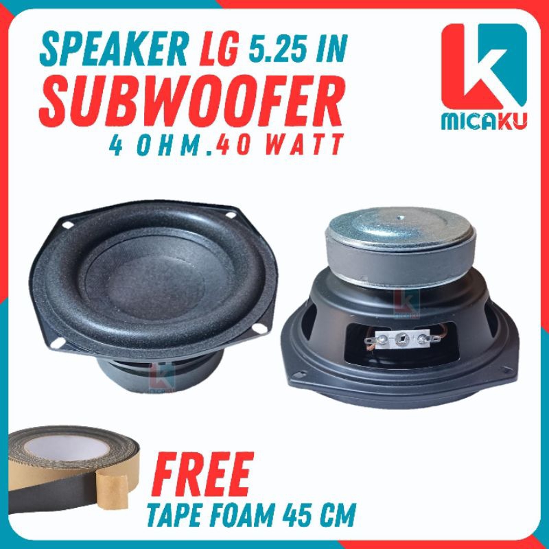 Jual Speaker Subwoofer LG 5.25 inchi 4 ohm 40 watt Bass Karet Besar ...