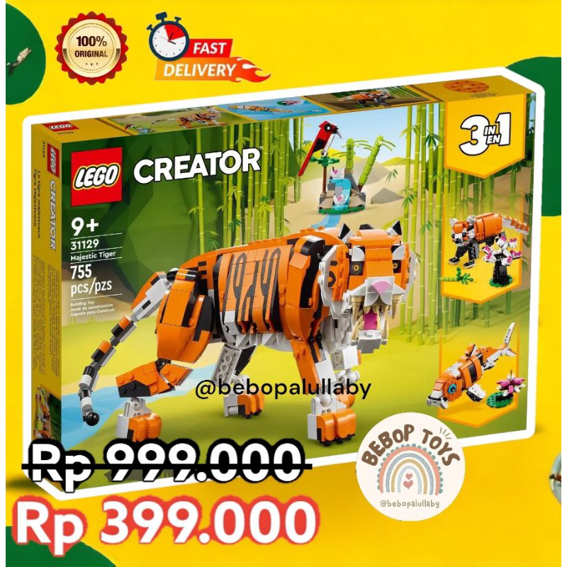 Jual LEGO CREATOR 3 in 1 MAJESTIC TIGER ORIGINAL LEGO ( 31129 ...
