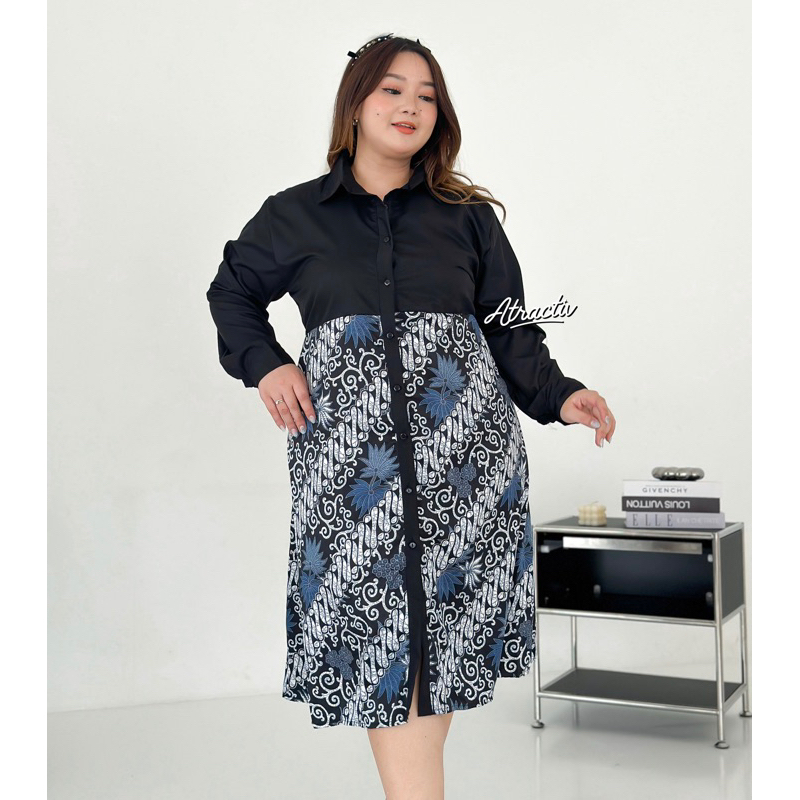 Jual Atractiv Dress Batik Wanita Jumbo Xl Xxl Xxxl 5l 6l 7l Tunik Batik