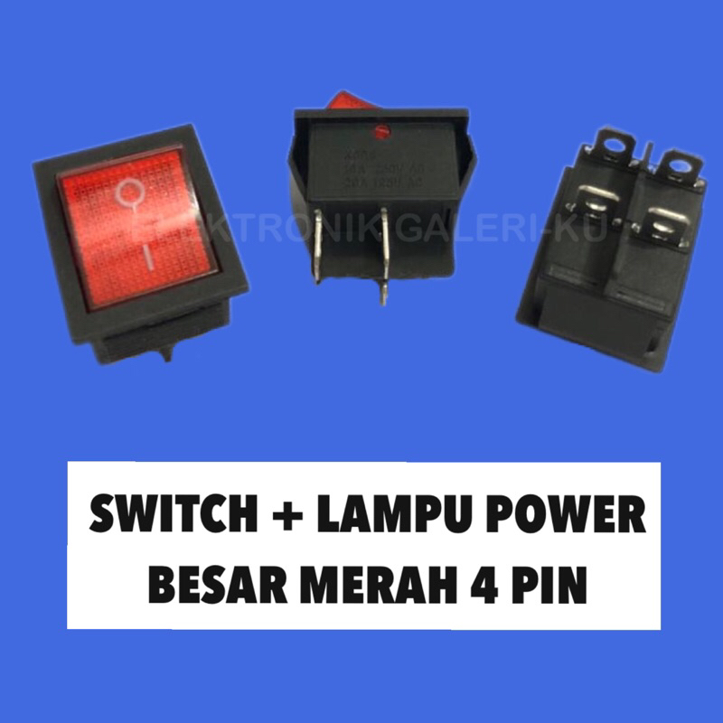 Jual SWITCH + LAMPU POWER BESAR MERAH 4PIN | Shopee Indonesia