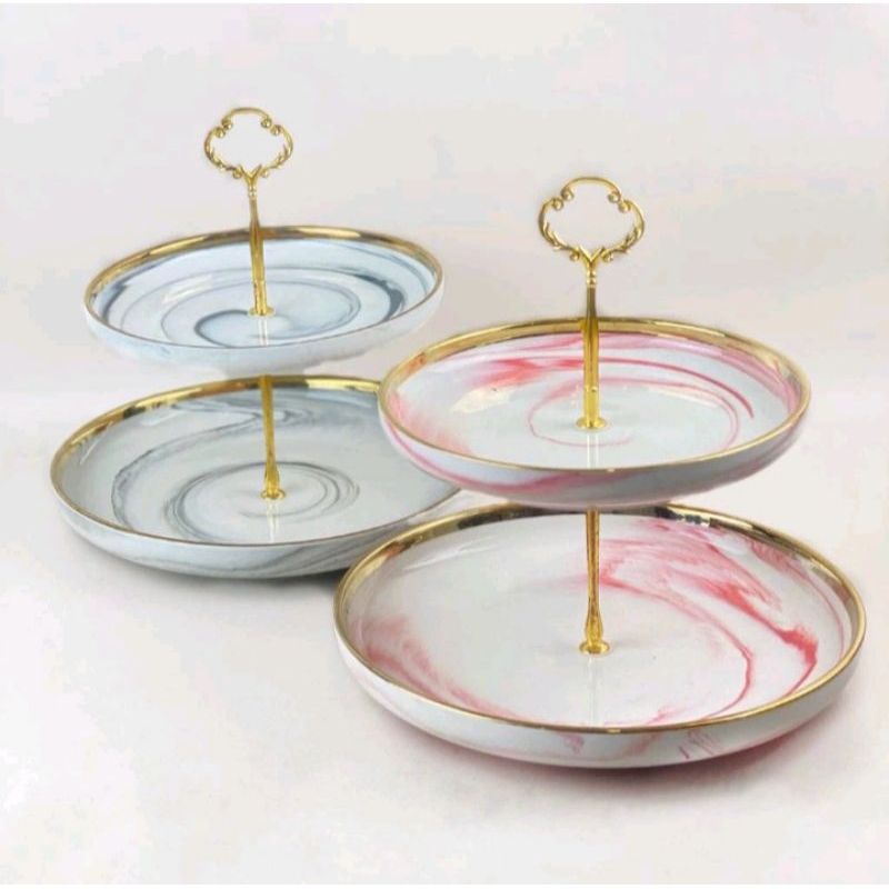 Jual Rak Kue 2 susun/Marble Cake Tier/Tempat Kue Bertingkat | Shopee ...