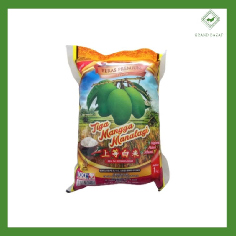 Jual BERAS 3 MANGGA MANALAGI 1KG | Shopee Indonesia