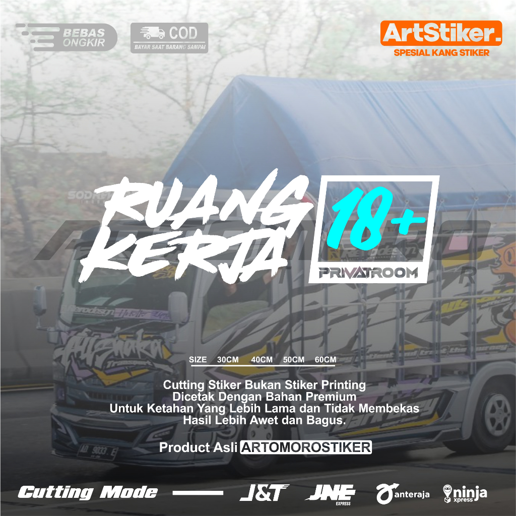 Jual Stiker truk ruang kerja stiker variasi kaca mobil pickup truk ...