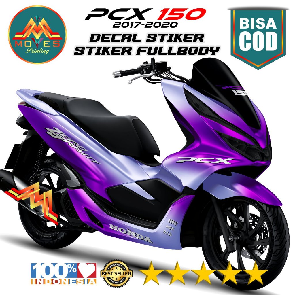 Jual ⭐⭐⭐⭐⭐ Bisa Cod, Decal Stiker Motor PCX 150 Full Body Warna Bunglon ...