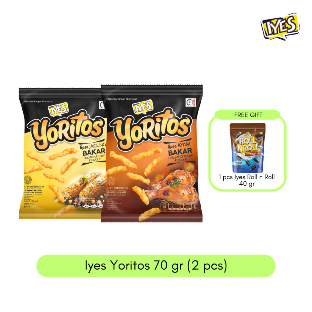 Jual [Buy 2 Get 1] IYES Yoritos 70 gr (2 pcs) + FREE Iyes Roll n Roll ...