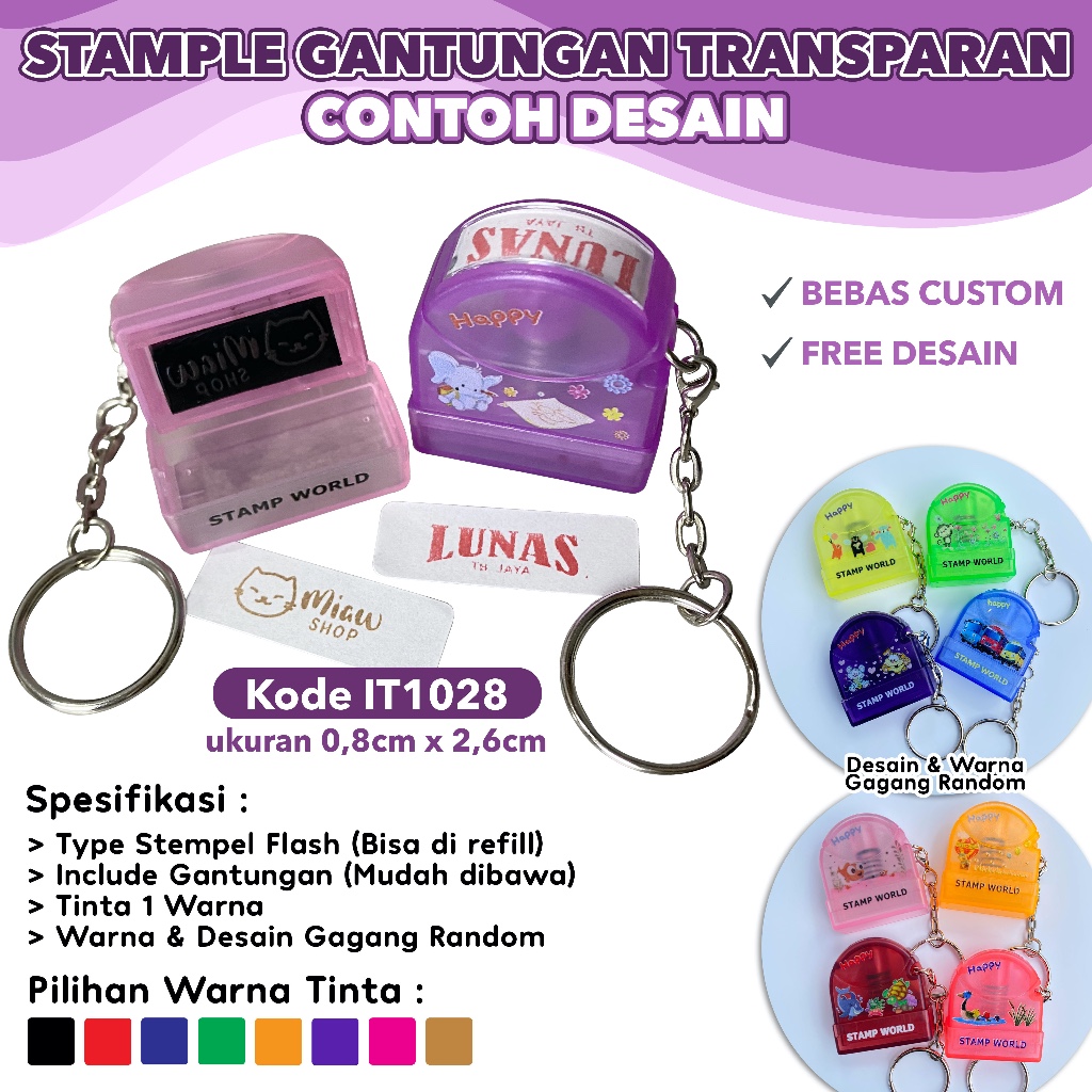 Jual Stempel Otomatis Model Gagang Gantungan Transparan / Stample Flash ...