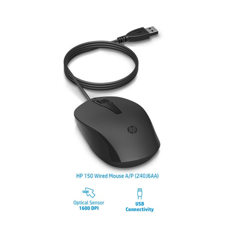 Jual Mouse Kabel HP 150 Wired Mouse HP Baru Original | Shopee Indonesia