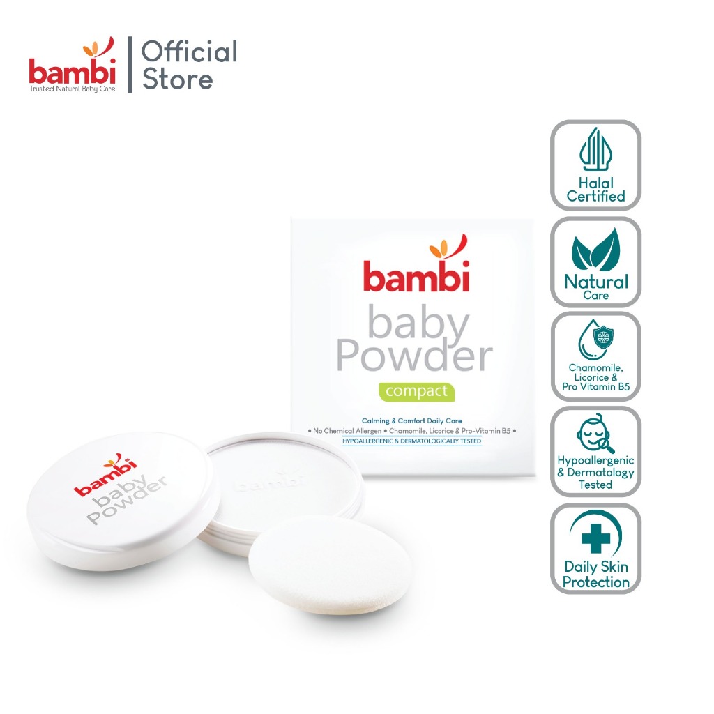 Jual Bambi Baby Compact Powder 40gr | Bedak Padat Bayi Kulit Normal ...