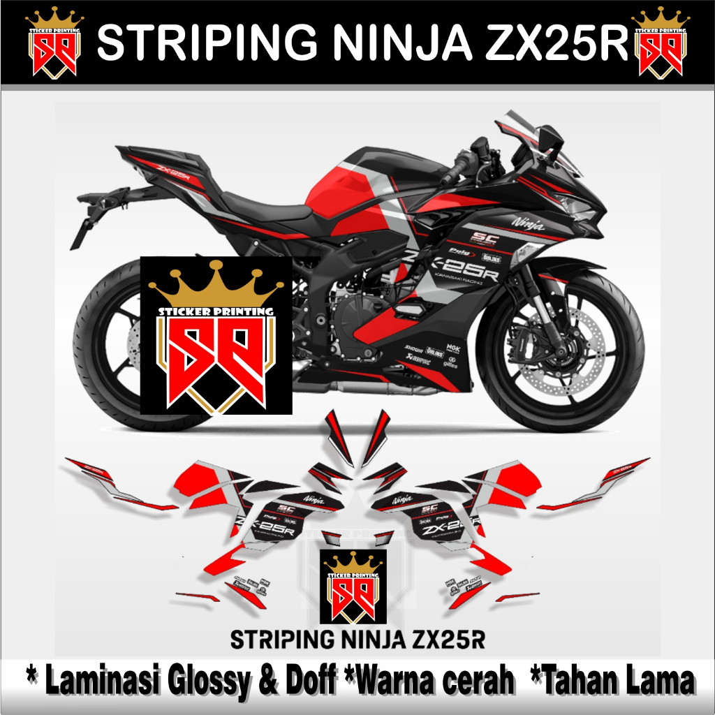 Jual STRIPING DECAL STICKER NINJA ZX25R -ZX 25R / LIST BODY MOTOR ...