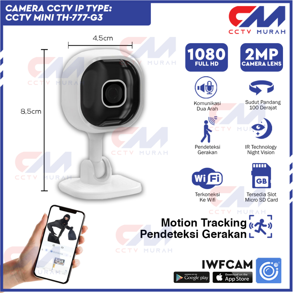 Jual Kamera CCTV IP Mini, 2MP Full HD 1080p, Infra Red Night Vision ...